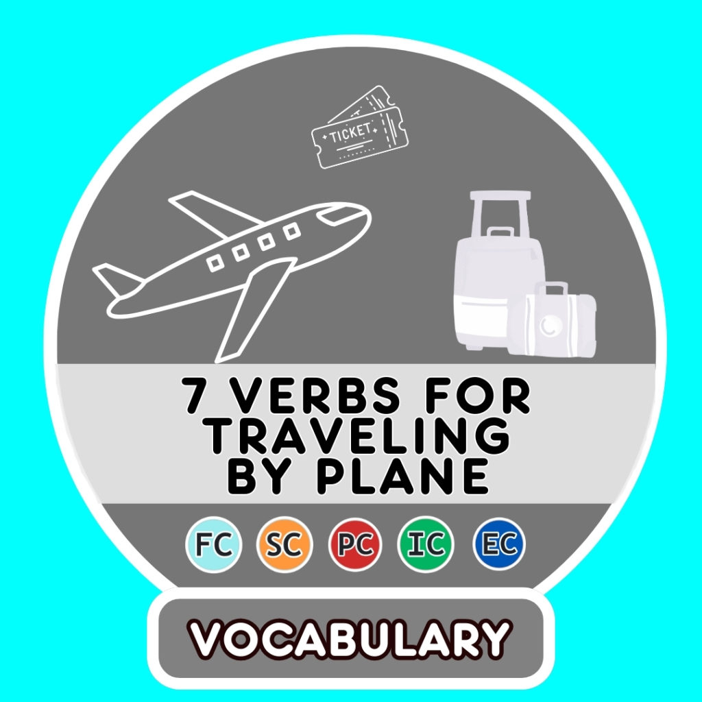 7 verbos para viajar en avión-7 verbs to travel by plane - Spanish Circles